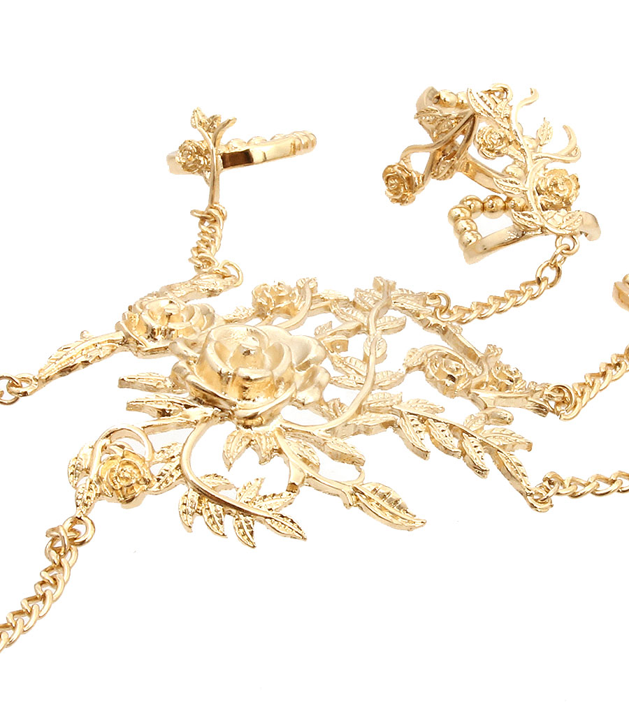 Leaf Ring & Bracelet Hand Chain Set on Luulla